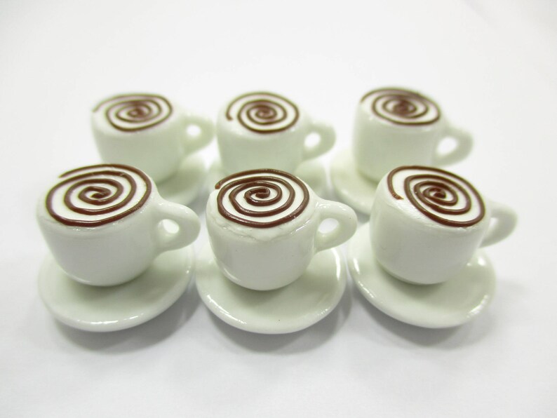 Dollhouse Miniature Drink Beverage Set 6 Coffee Ceramic Cup | Etsy