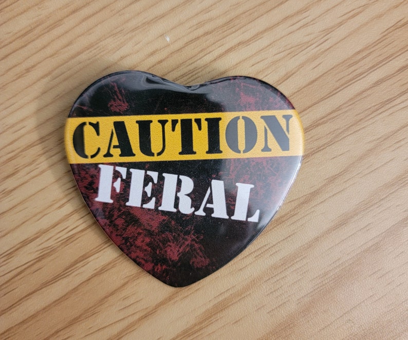 Caution Tape Heart Buttons - Etsy