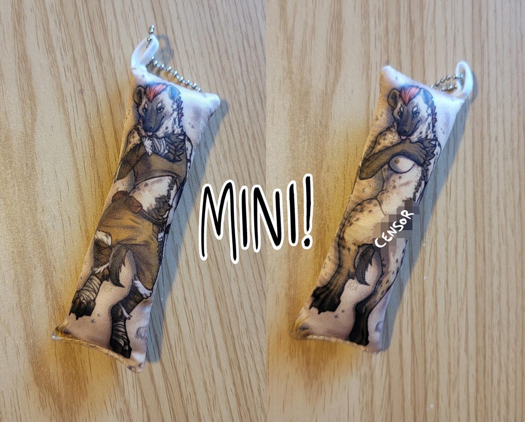 Hyena Woman MINI Dakimakura Body Pillow Keychain Gnoll Fantasy ...