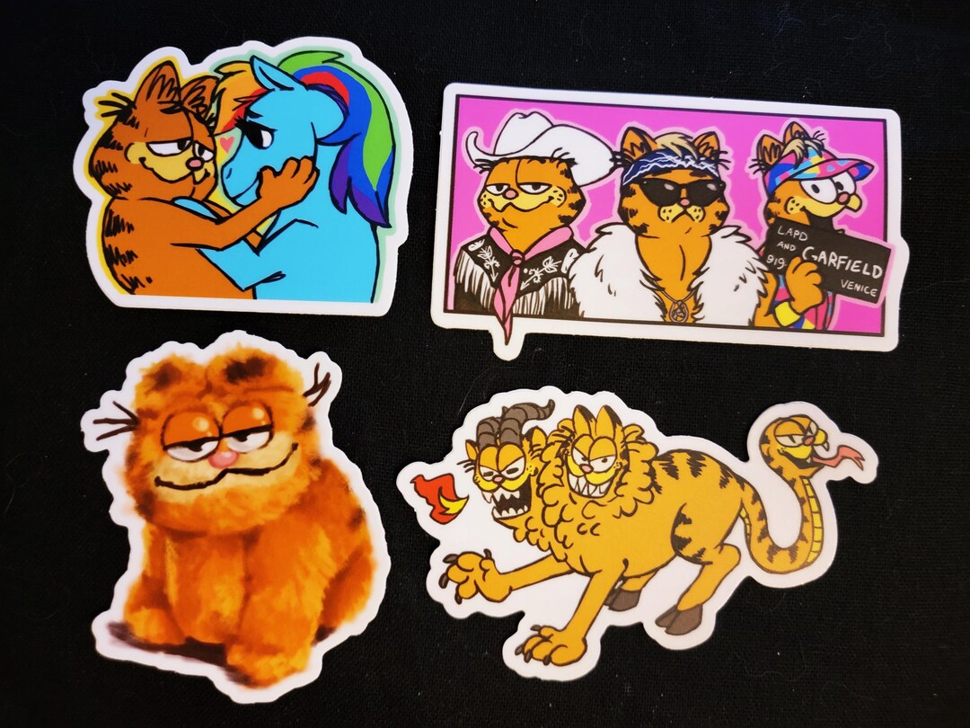 Unhinged Cartoon Cat Stickers - Etsy