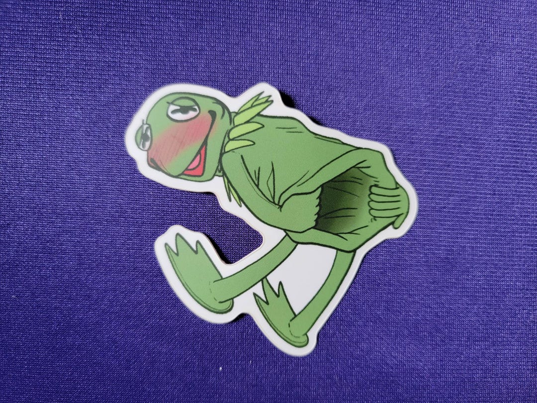 Shy Frog Puppet Sticker - Etsy