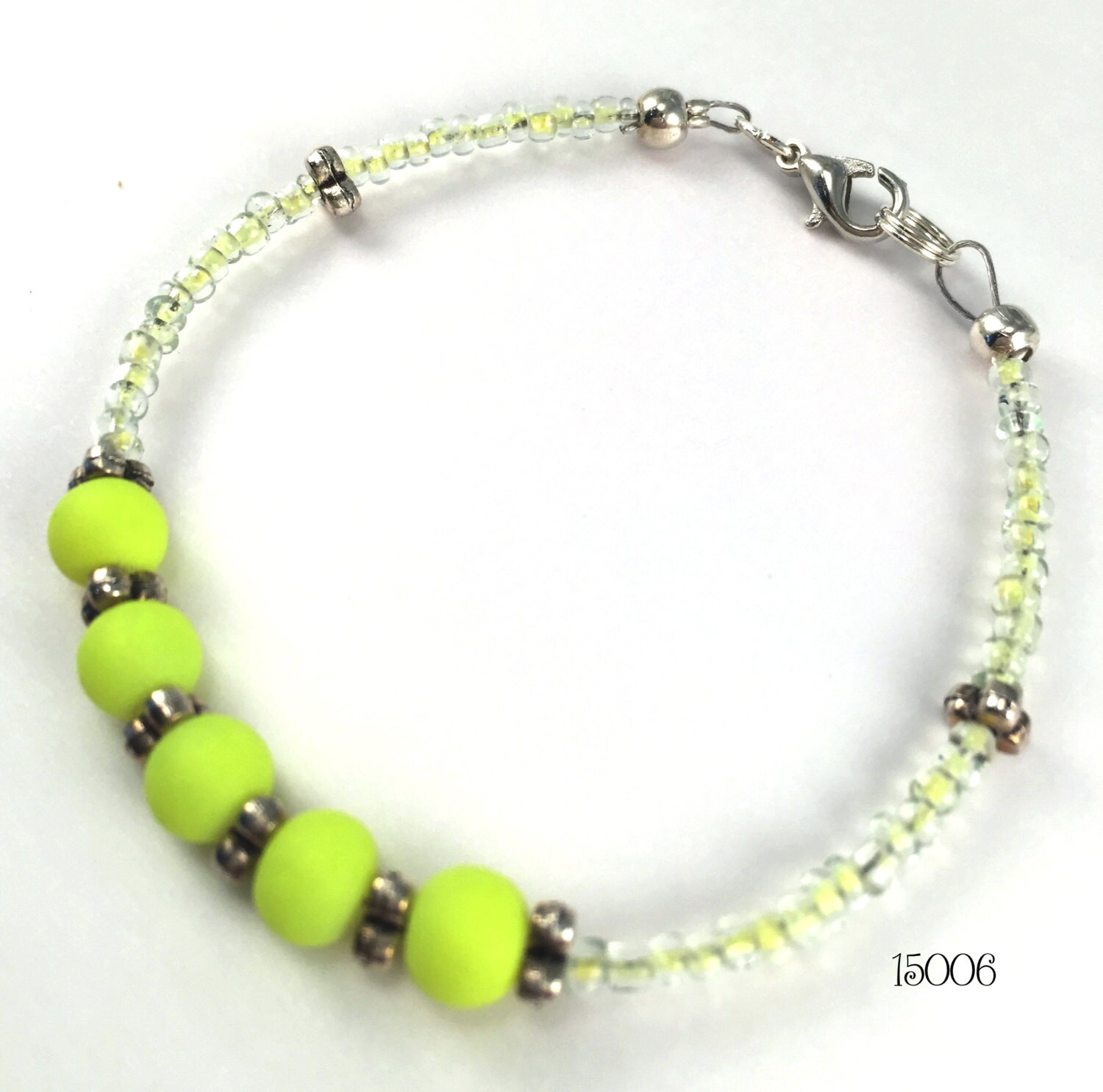 Fluorescent Yellow Beaded Stacking Friendship Bracelet | Etsy