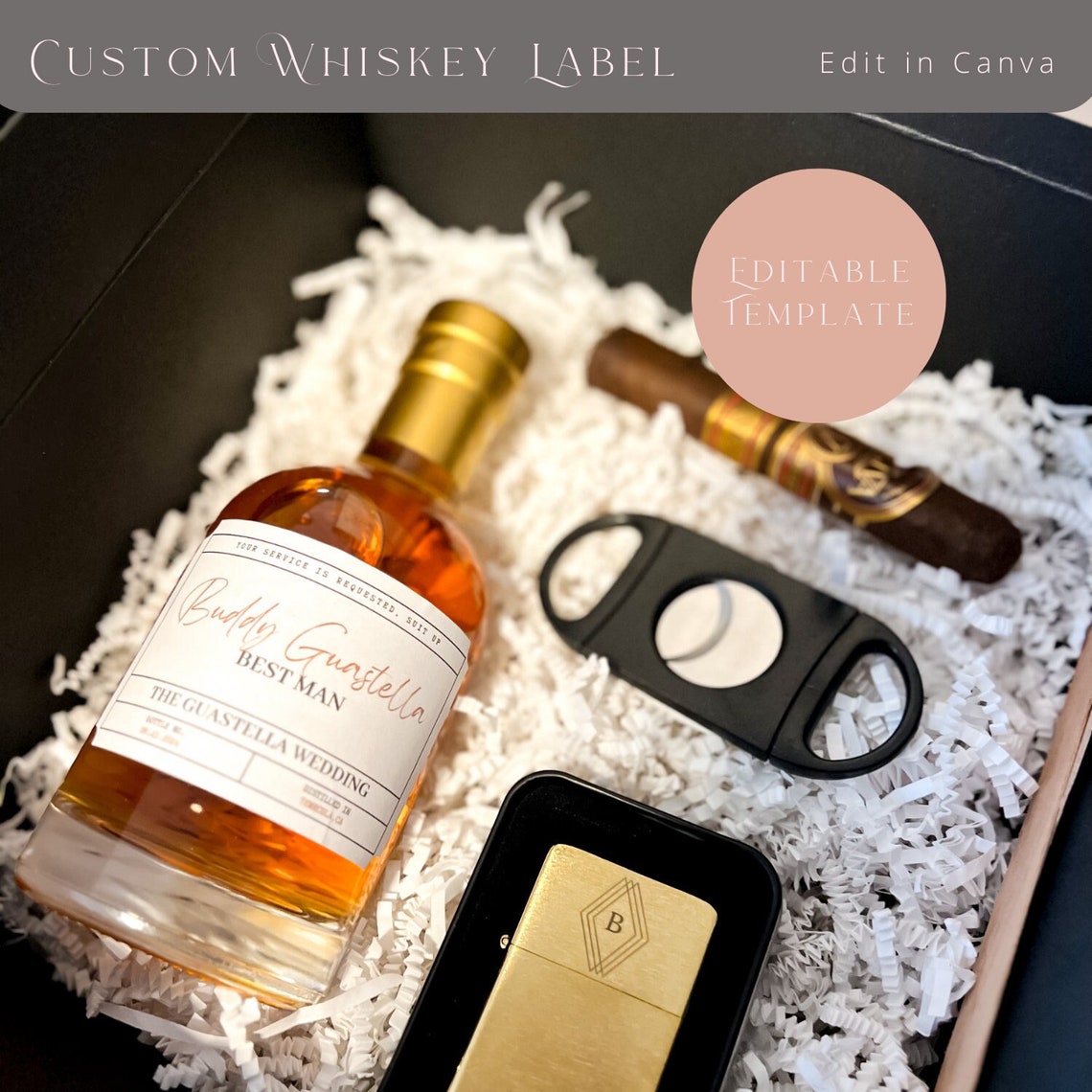 Whiskey Label Template, Groomsmen Proposal, Best Man Gift, Bridesmaid ...