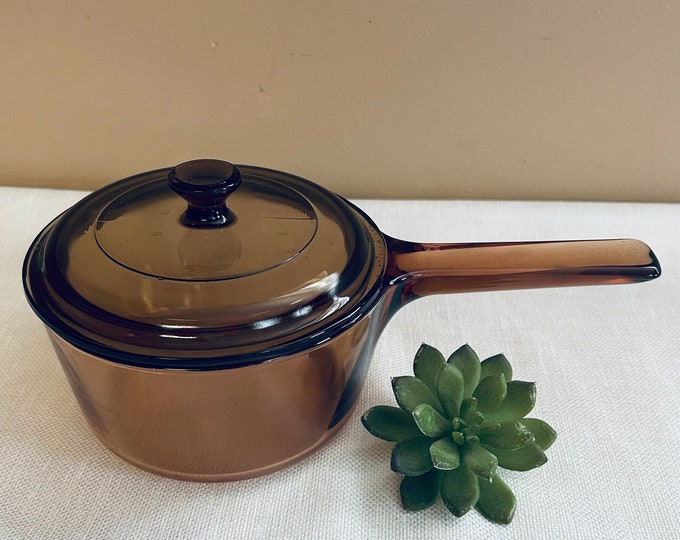 Vintage Visions Corning Cookware, Brown Glass 1.5 Stovetop Saucepan ...