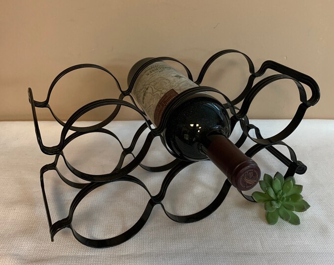 Black Wine Rack Vintage Wine Bottle Rack 6 or 8 Bottle Wine - Etsy