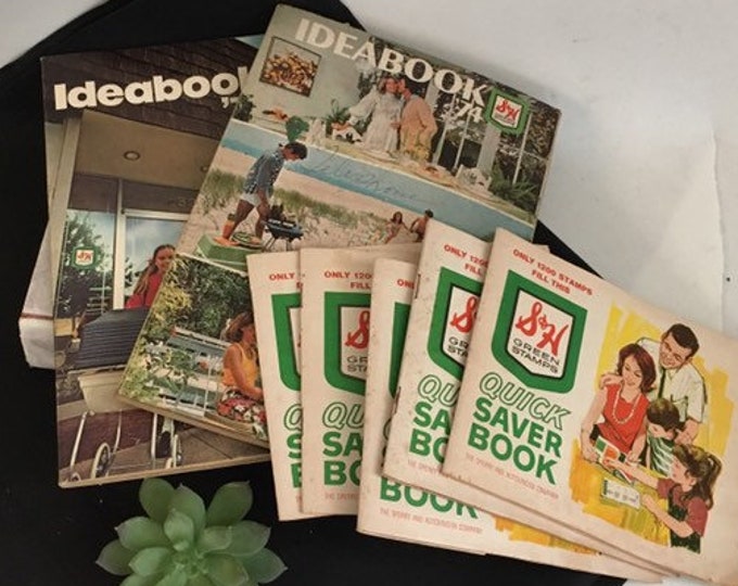 Vintage Green Stamp Book Collection 1970s S & H Idea Book - Etsy