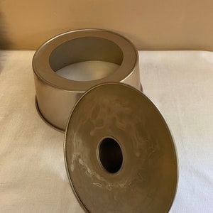 Angel Food Cake Pan, Vintage Aluminum High Rise Pan, Two Piece Bundt ...