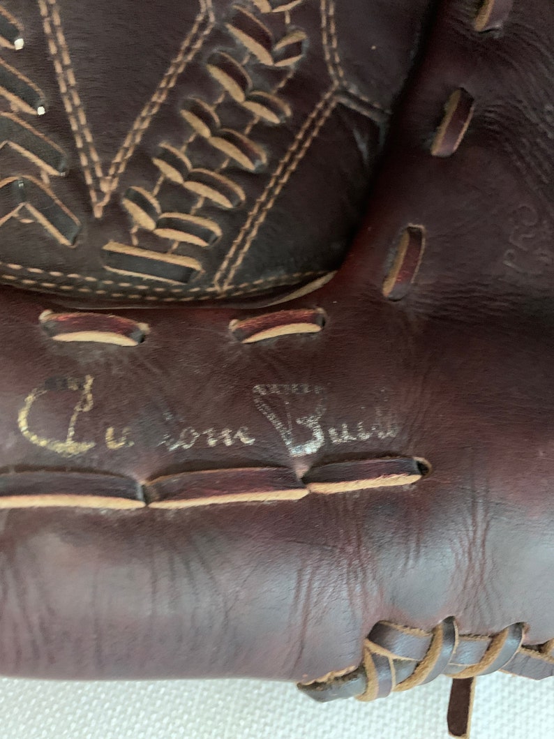 Vintage Baseball Glove Dark Brown Leather Ball Mitt Ted - Etsy