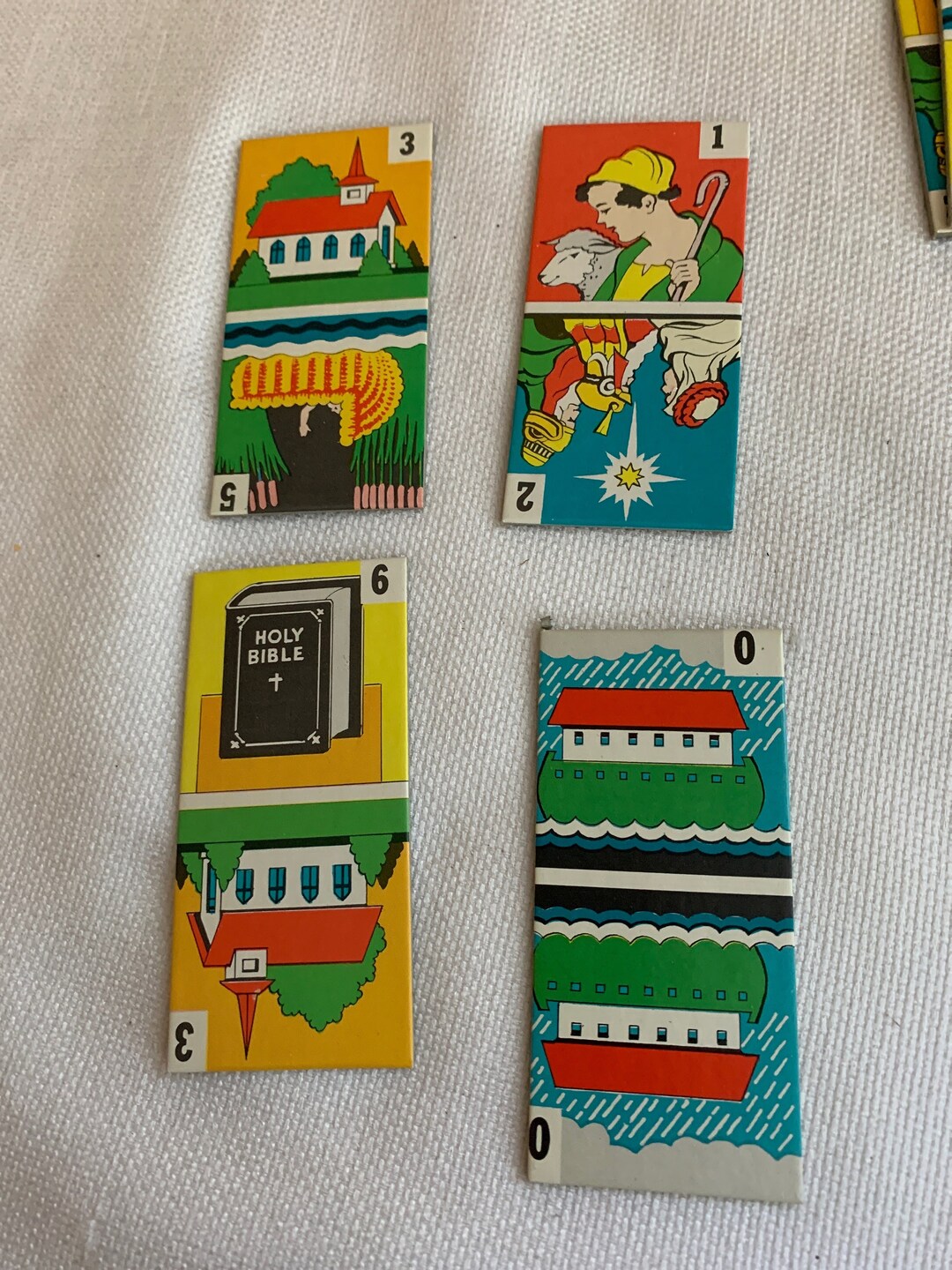 Vintage Bible Picture Domino Set, Complete Educational Matching Table ...