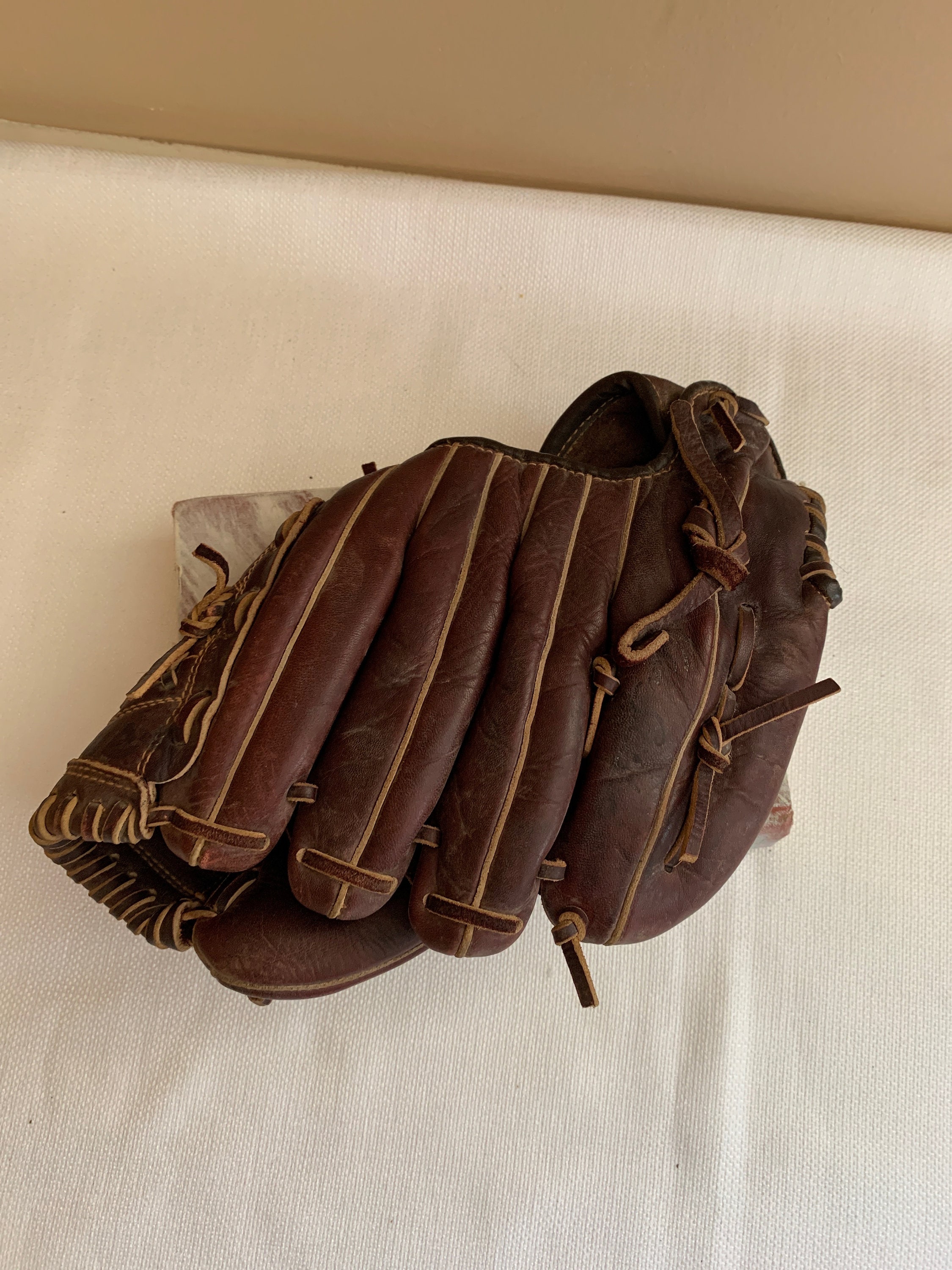 Vintage Baseball Glove Dark Brown Leather Ball Mitt Ted - Etsy