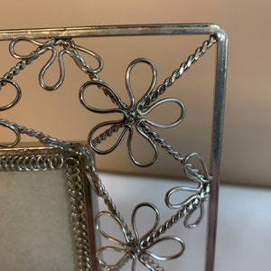 Silver Wire Frame,vintage Picture Frame W Flowers Made From Wire,flower ...