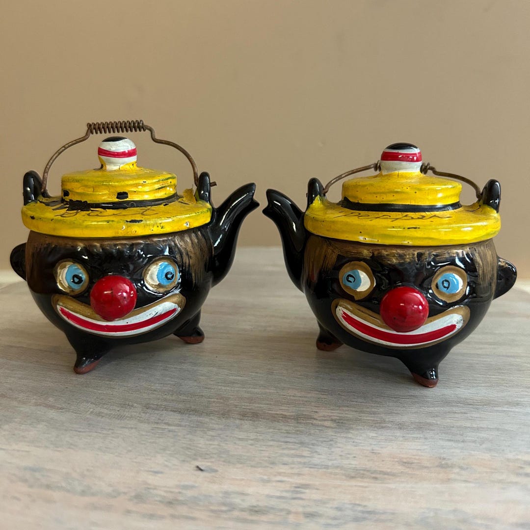 Vintage Clown Teapot Salt and Pepper Shakers, Anthropomorphic Circus ...