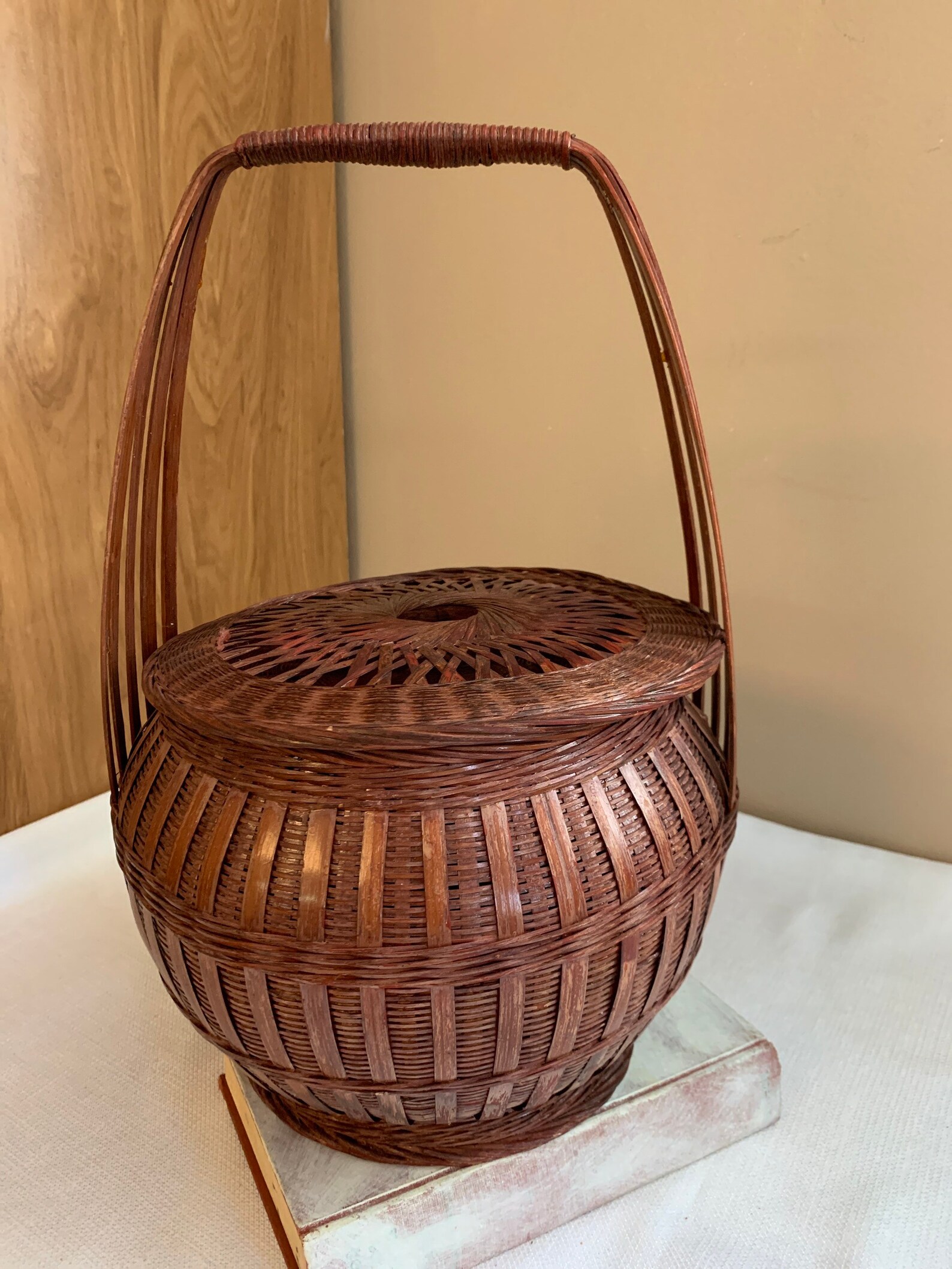 Vintage Chinese Basket Asian Lunch Basket Boho Natural | Etsy