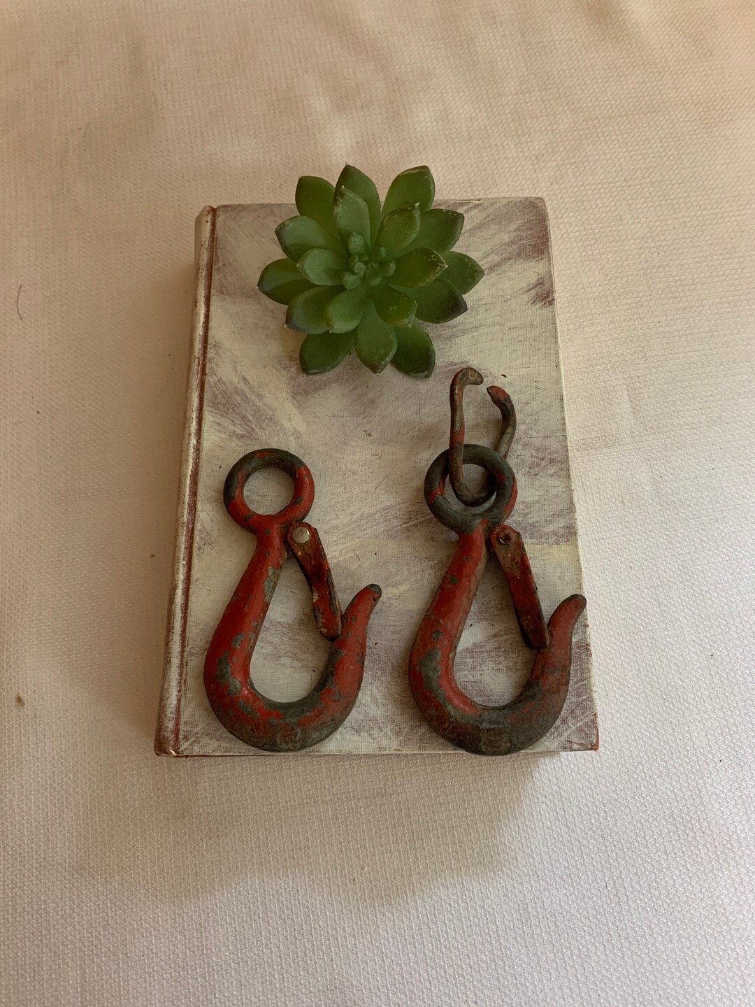 2 Large Spring Clips Vintage Heavy Locking Clip, Antique Decor, Upcycle ...