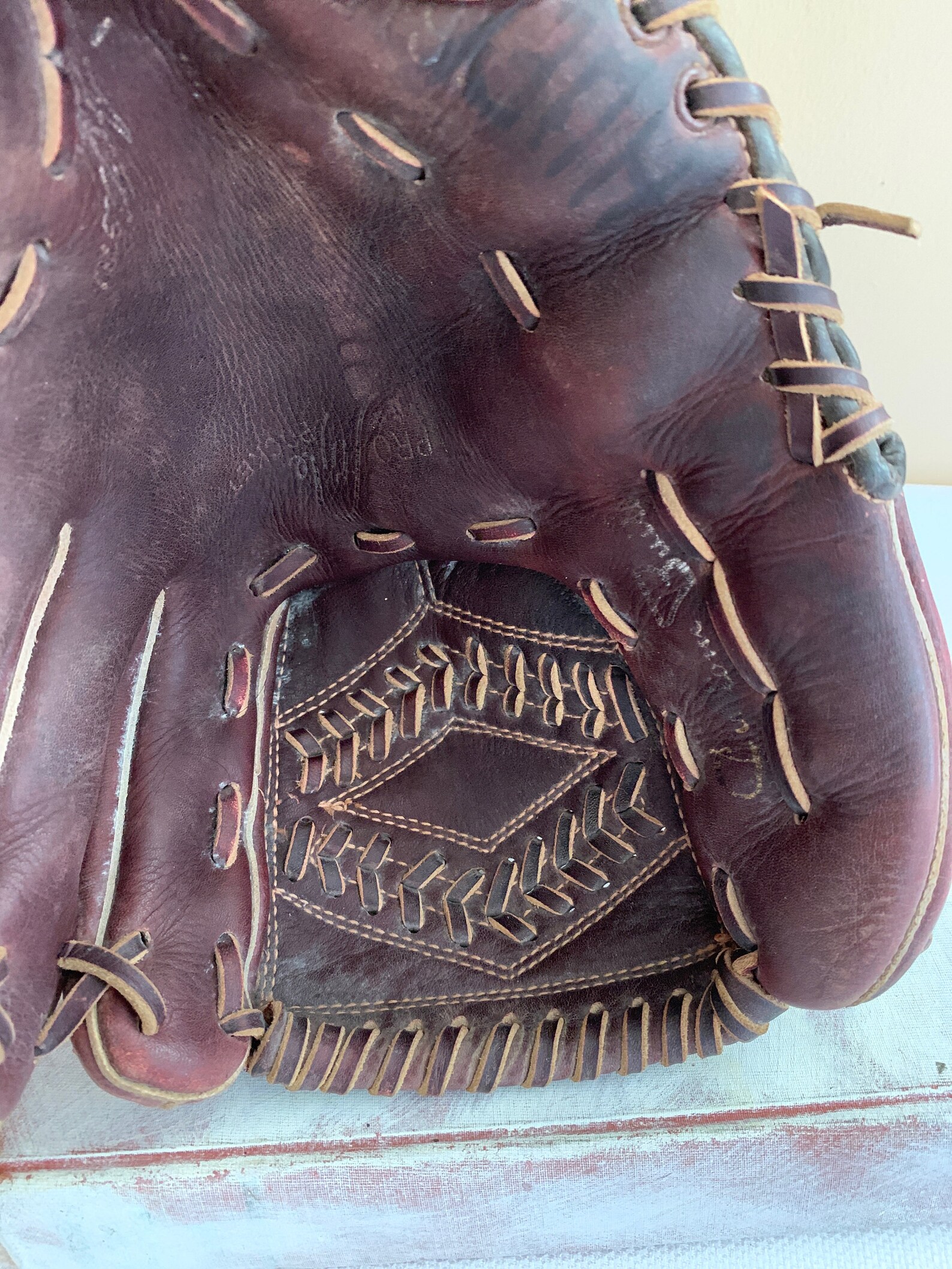 Vintage Baseball Glove Dark Brown Leather Ball Mitt Ted - Etsy