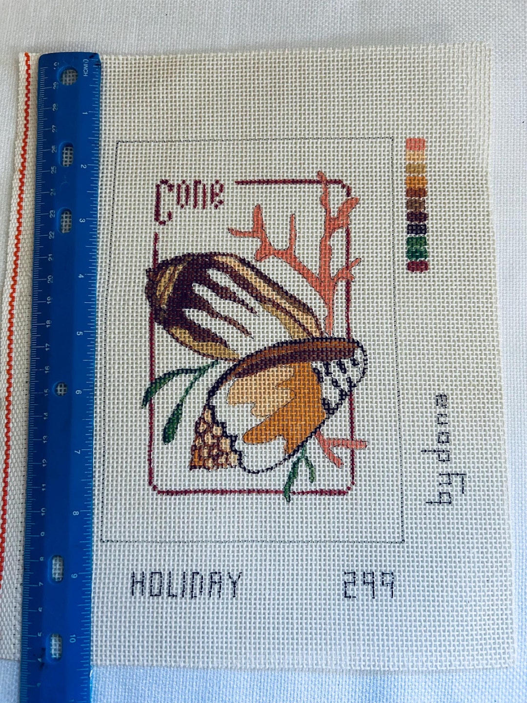 Sea Shell Painted Needlepoint Canvas, Ocean or Beach Theme, Cone Needle ...