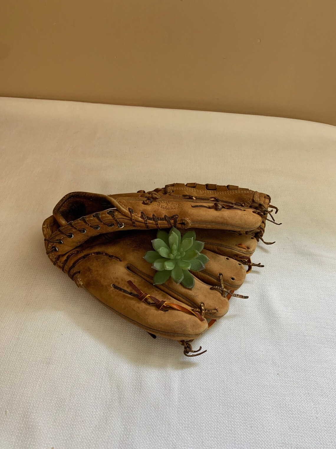 Vintage Baseball Glove Dark Brown Leather Ball Mitt Ted - Etsy