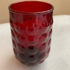 Red Bubble Glass Lot, Vintage Ruby Anchor Hocking Juice Glasses and ...
