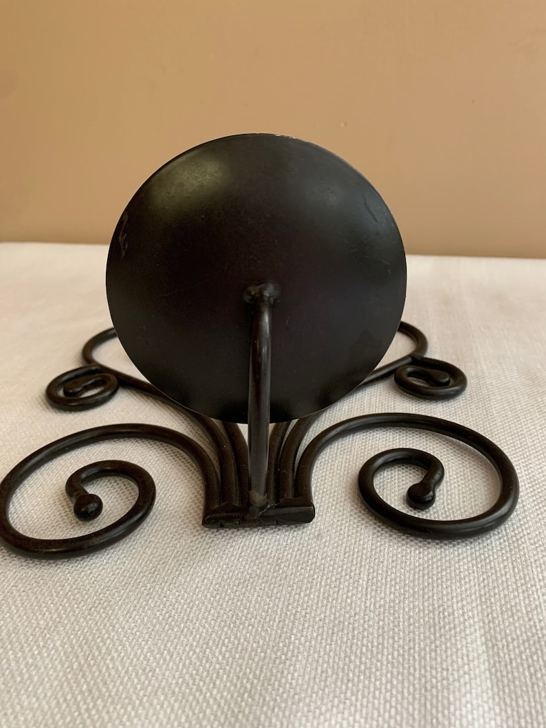 Vintage Wrought Iron Candle Sconce, Curled Metal Wall Decor - Etsy