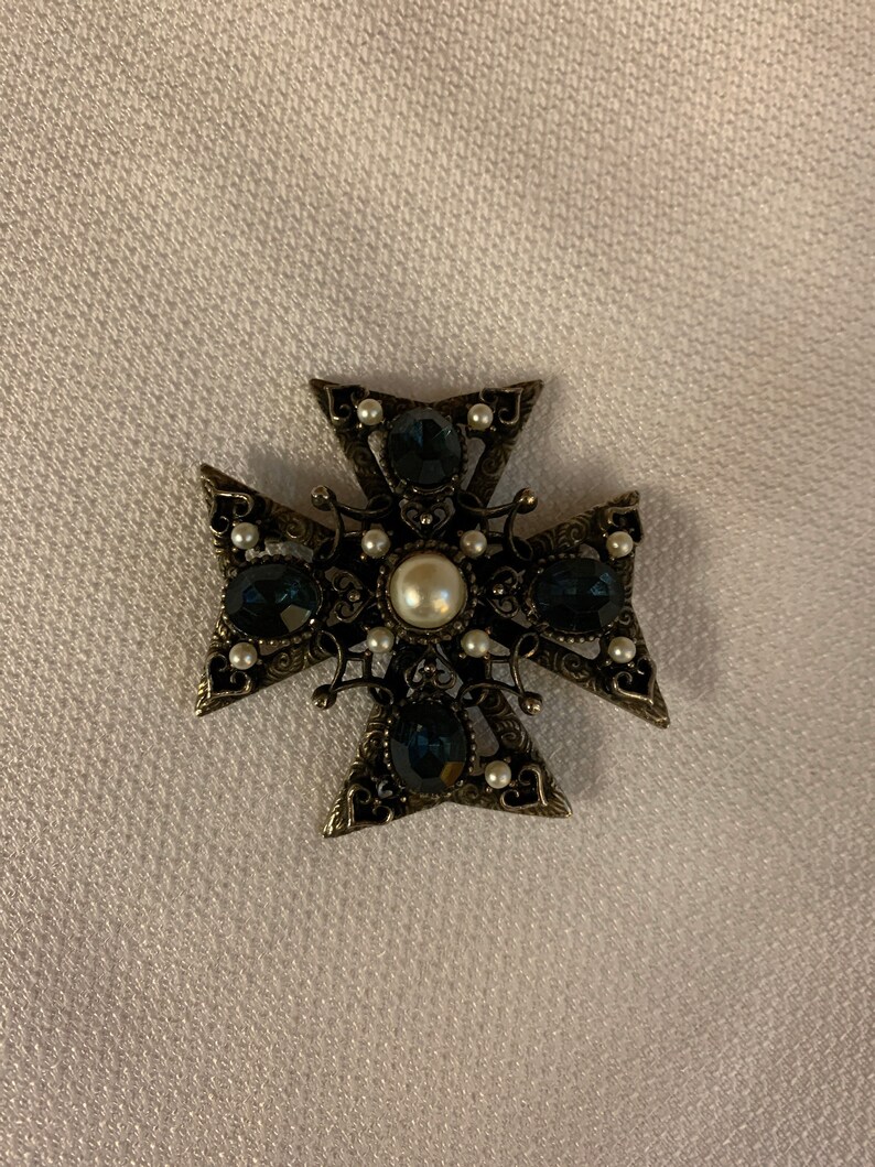 Vintage Maltese Cross Pin Intricate Knights of Malta Brooch - Etsy