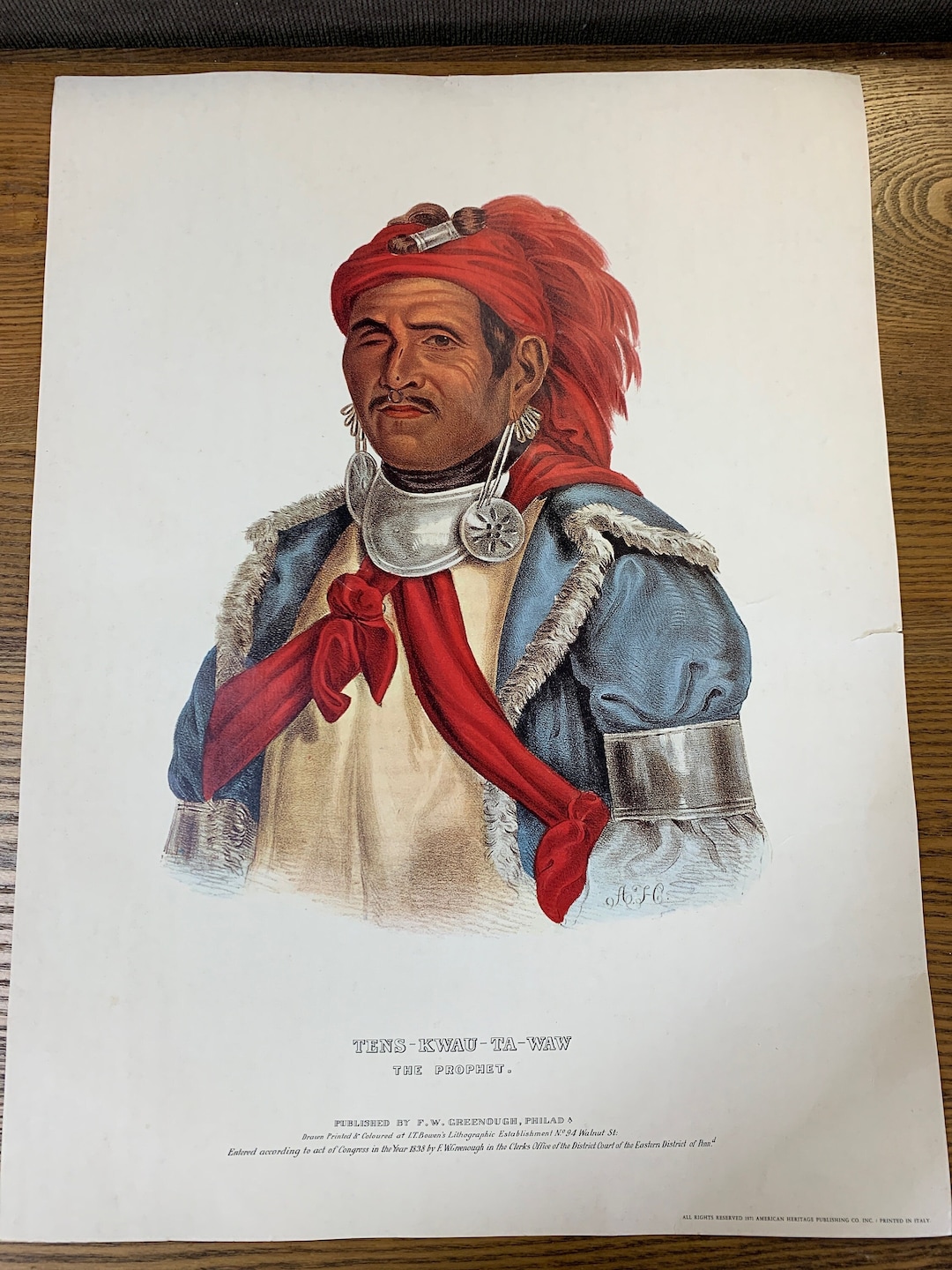 Tens Kwai Ta Waw Chief Print, the Prophet, Vintage Western Reproduction ...