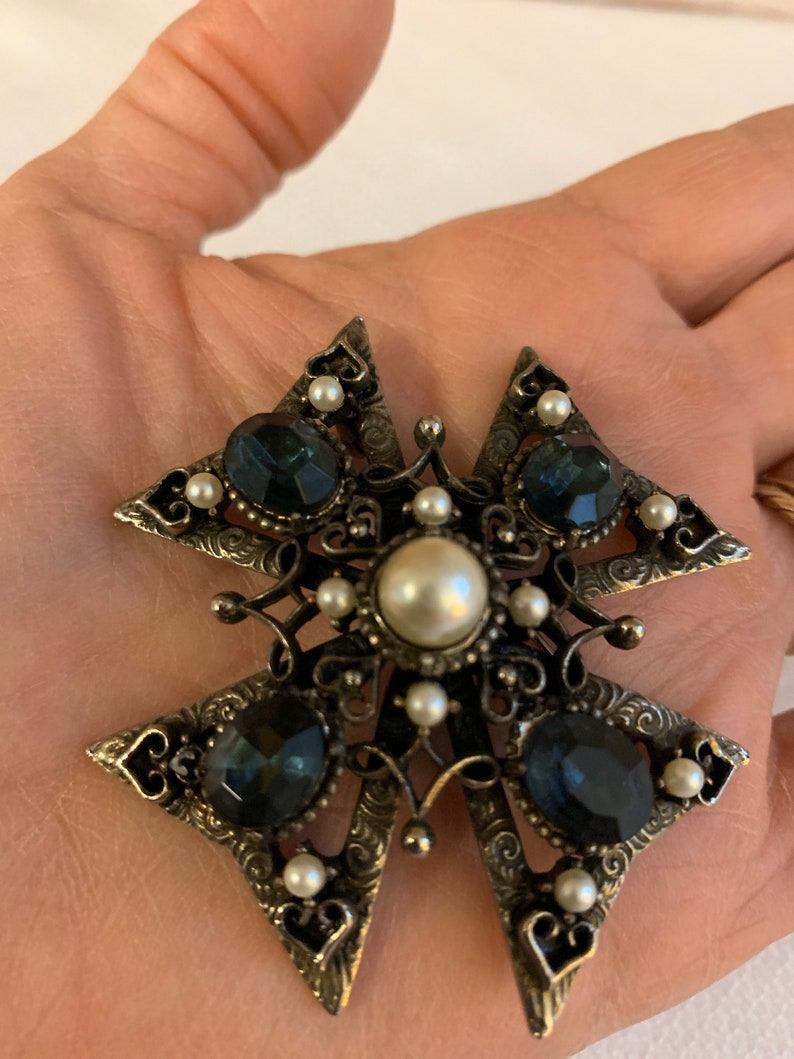 Vintage Maltese Cross Pin Intricate Knights of Malta Brooch - Etsy