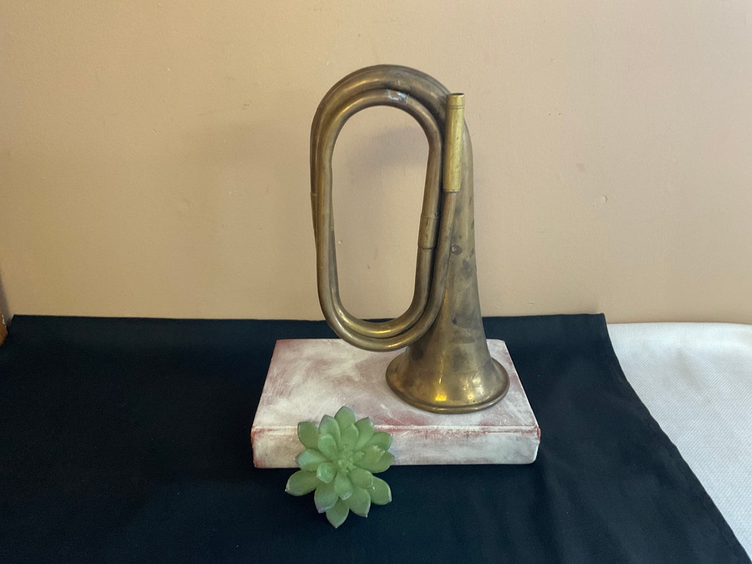 Vintage Brass Bugle Body, Metal Music Relic for Repair, Reuse Band ...