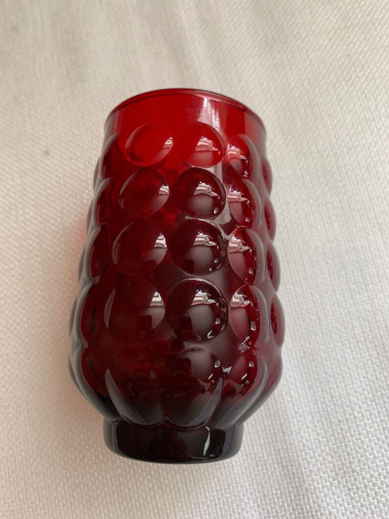 Vintage Ruby Red Bubble Glass Set, Anchor Hocking, Retro Barware - Etsy