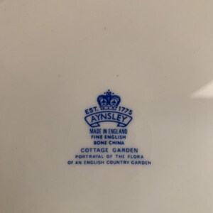 Aynsley China Plate, Vintage Cottage Garden Pattern Swirl Bone China ...
