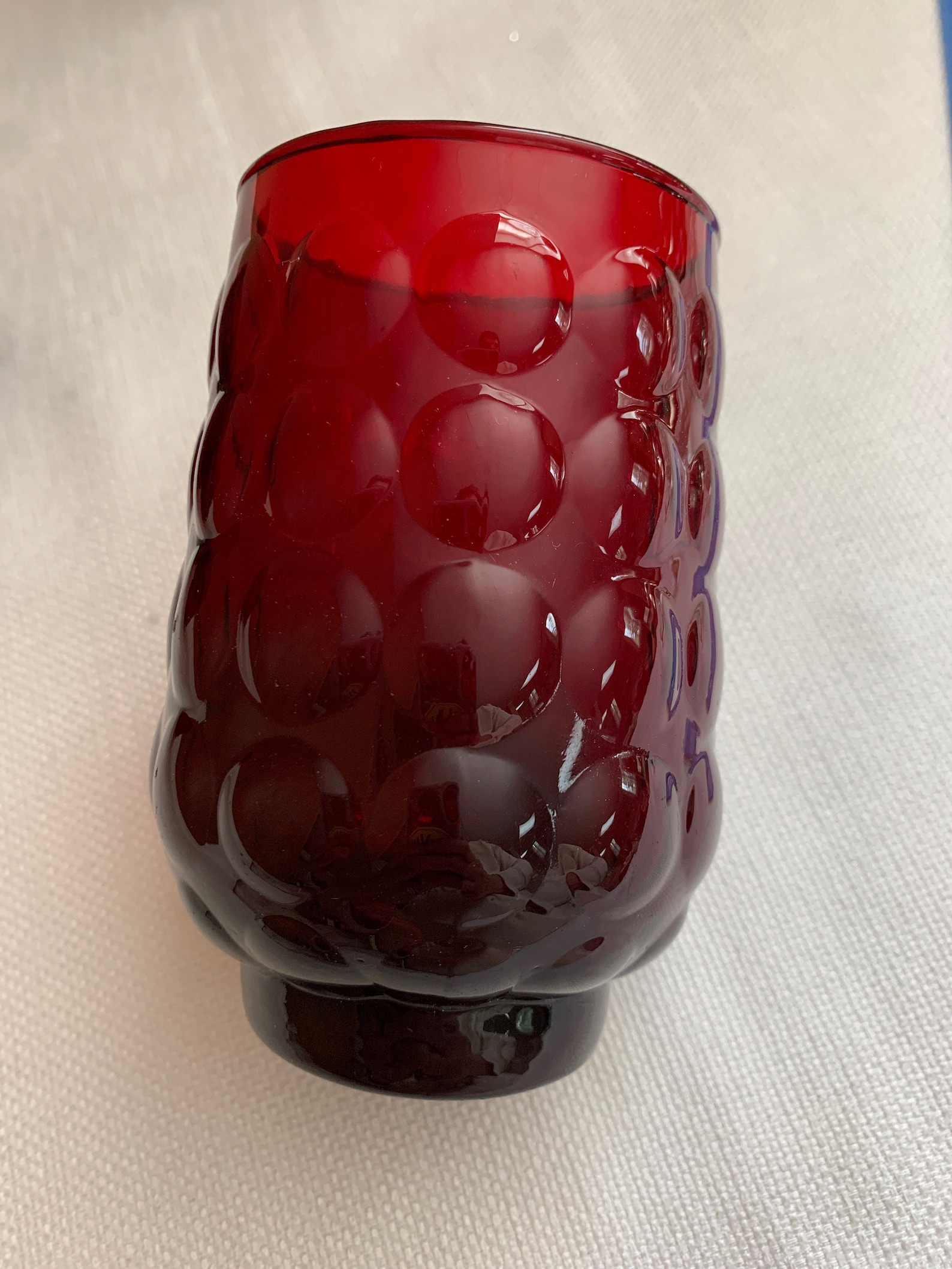 Vintage Ruby Red Bubble Glass Set, Anchor Hocking, Retro Barware - Etsy