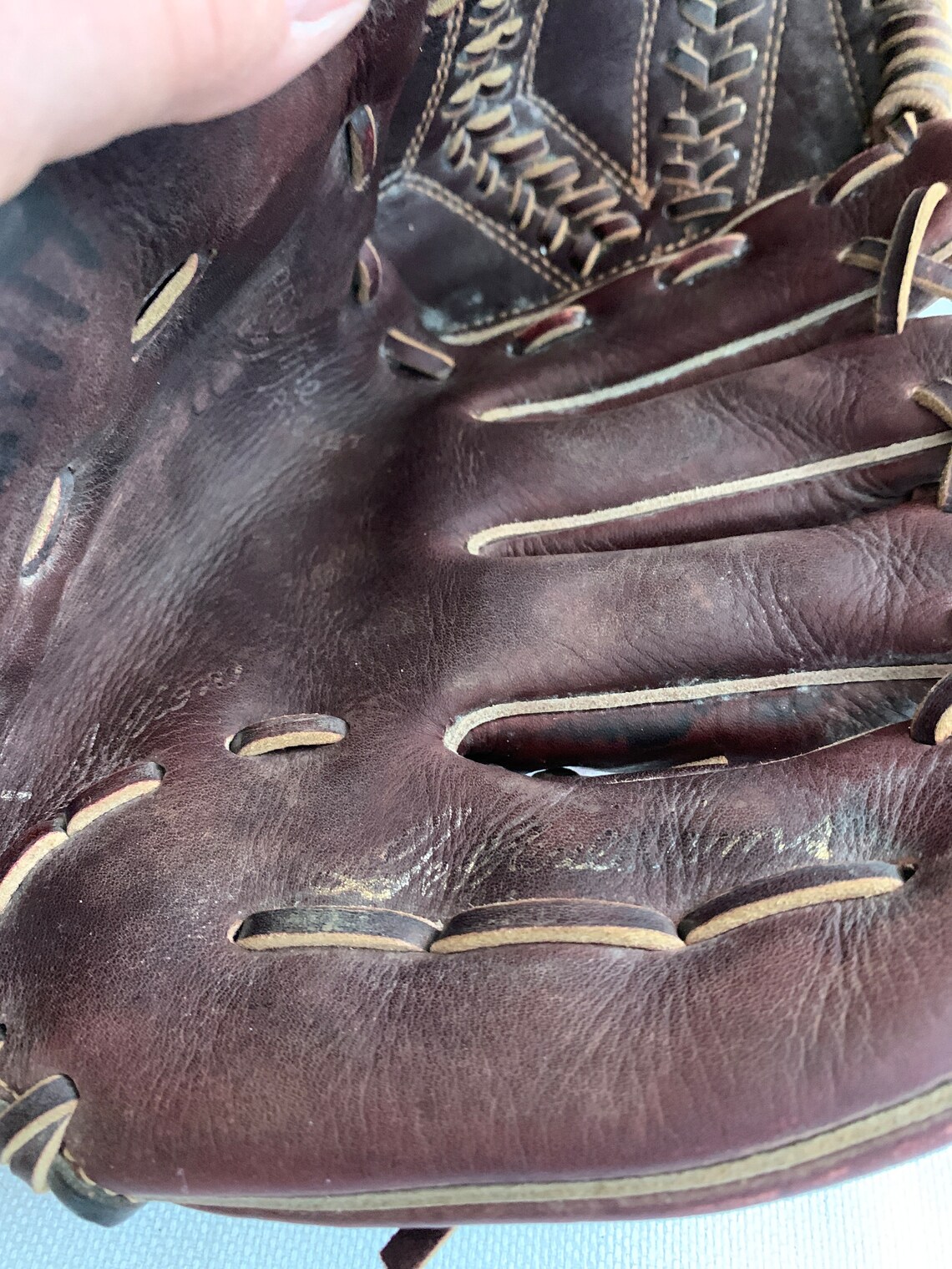 Vintage Baseball Glove Dark Brown Leather Ball Mitt Ted - Etsy