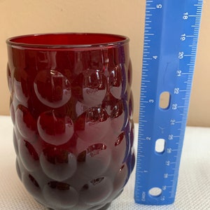 Red Bubble Glass Lot, Vintage Ruby Anchor Hocking Juice Glasses and ...