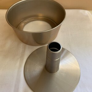 Angel Food Cake Pan, Vintage Aluminum High Rise Pan, Two Piece Bundt ...