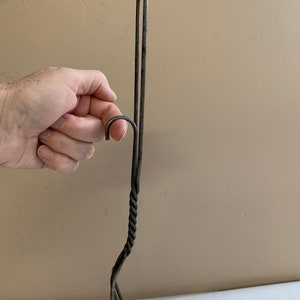 Primitive Wire Fork Vintage Long Twisted Handle Metal Meat Utensil W ...