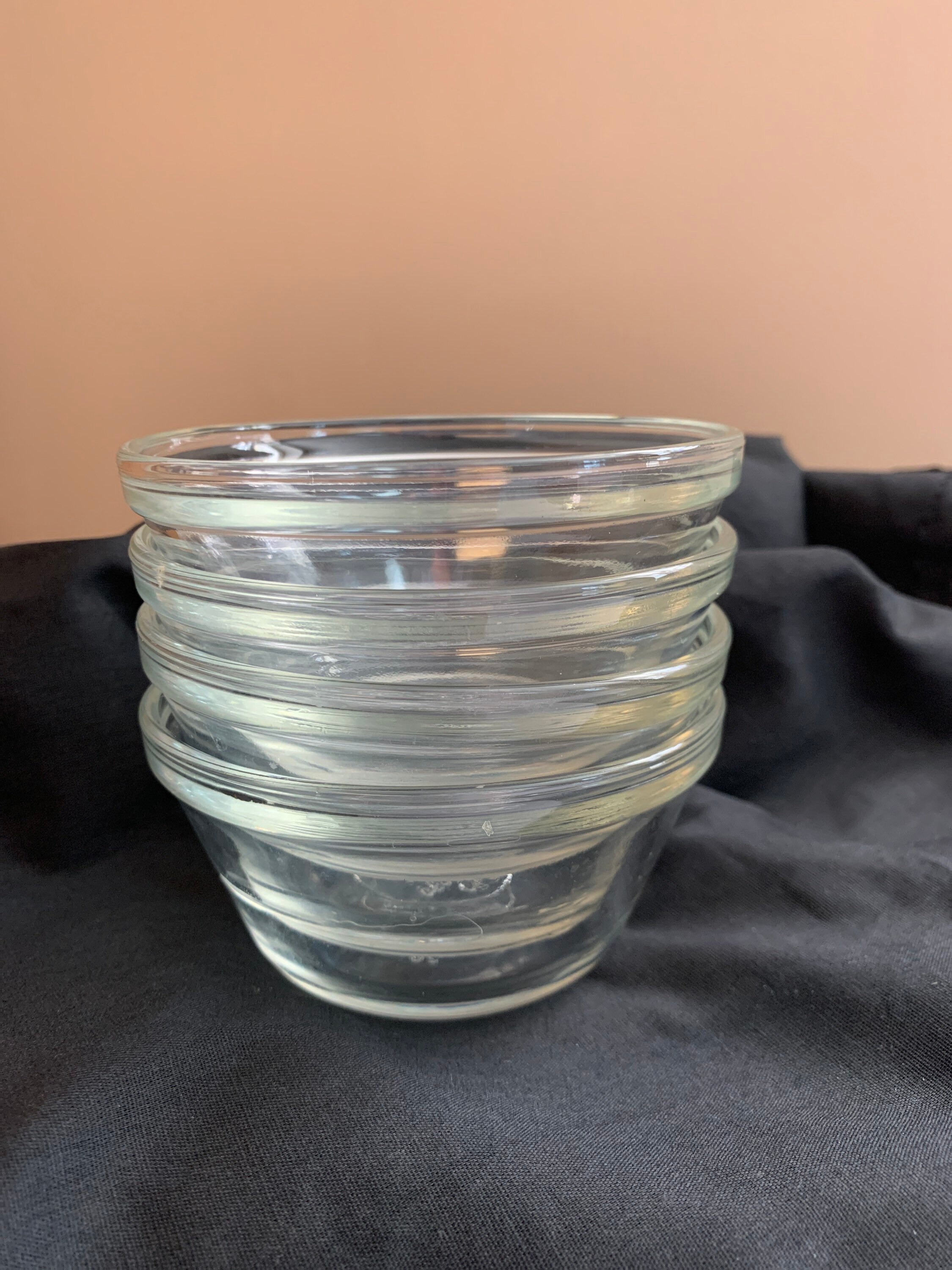 Vintage Glass Dish Set of 4 Clear 6 Ounce Glass Cooking - Etsy Singapore