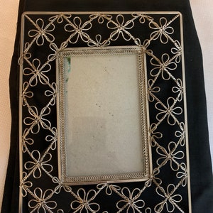 Silver Wire Frame,vintage Picture Frame W Flowers Made From Wire,flower ...