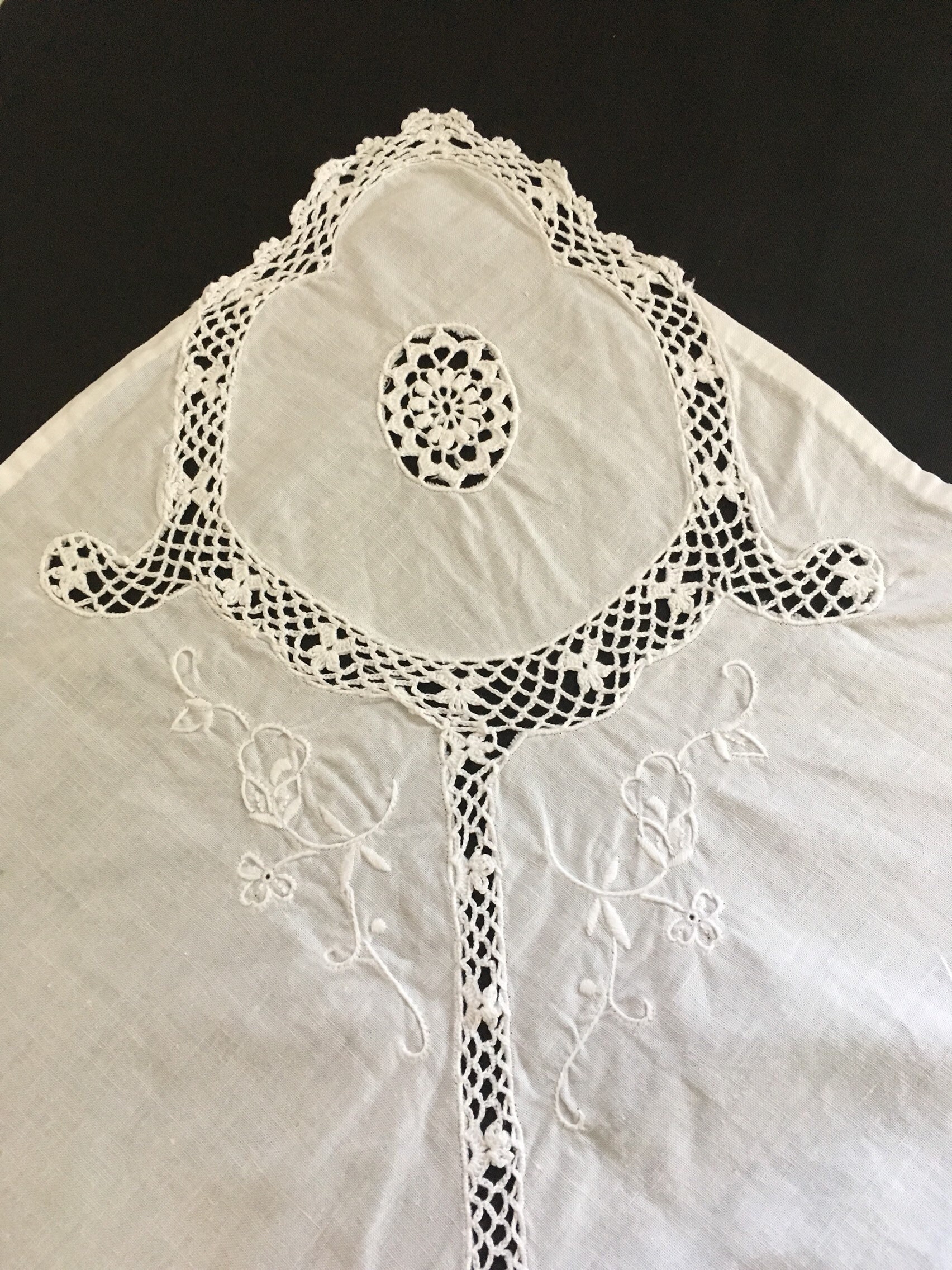 Linen Cutwork Tablecloth Vintage Crochet Square Linen - Etsy