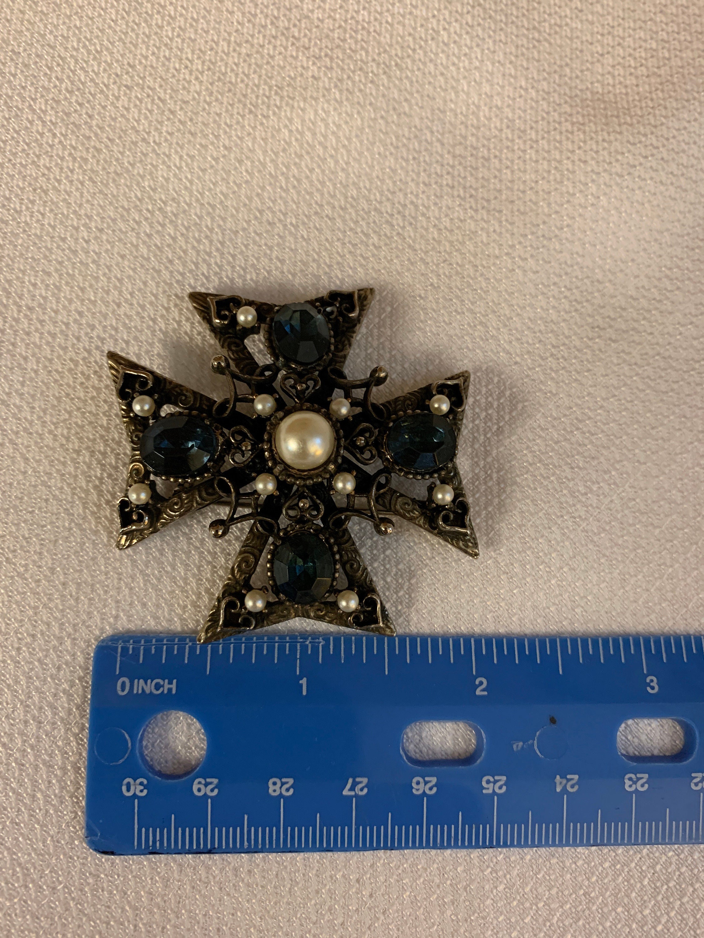 Vintage Maltese Cross Pin Intricate Knights of Malta Brooch - Etsy