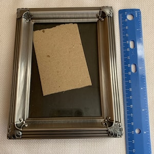 Sculpted Corner Picture Frame, Vintage 3D Dimensional Grey Metal ...