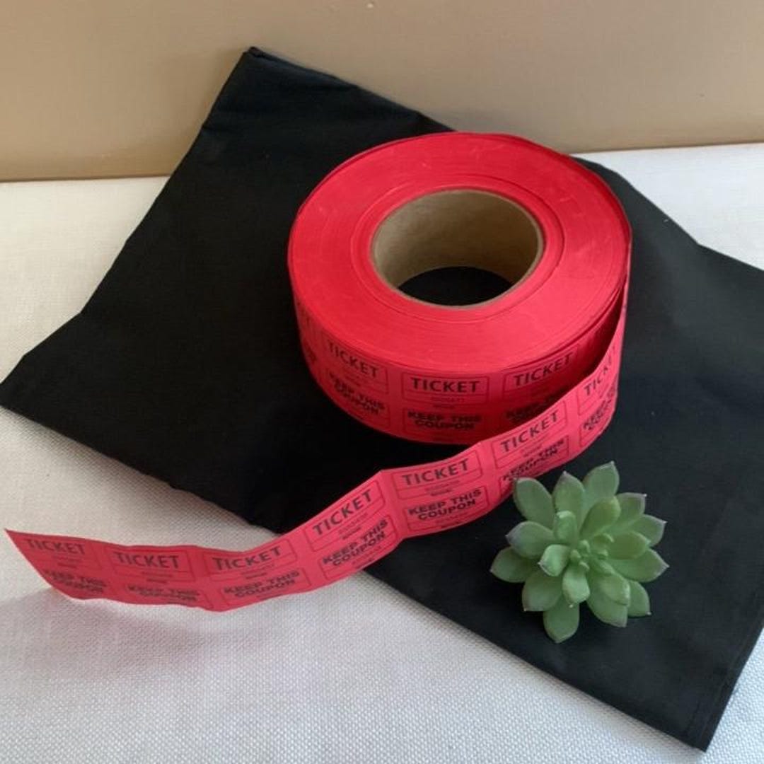 Red Paper Tickets Roll, Carnival Moolah, Double Raffle Tickets, Junk ...
