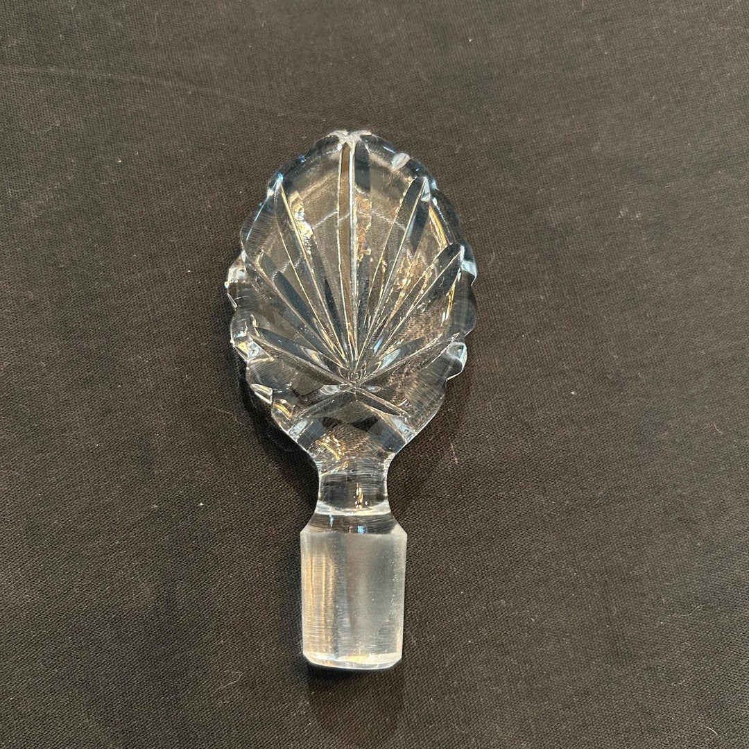 Figural Glass Stopper for Perfume Bottle, Vintage Replacement Clear Fan ...