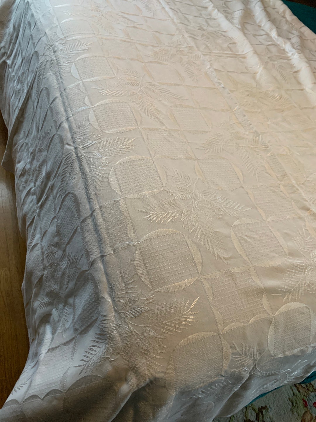 Vintage Matlasse Coverlet, off White Bates Twin Bed Covering, Upcycle ...