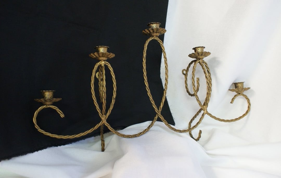Vintage Candle Sconce Gold or Black Twisted Wire Sconce - Etsy