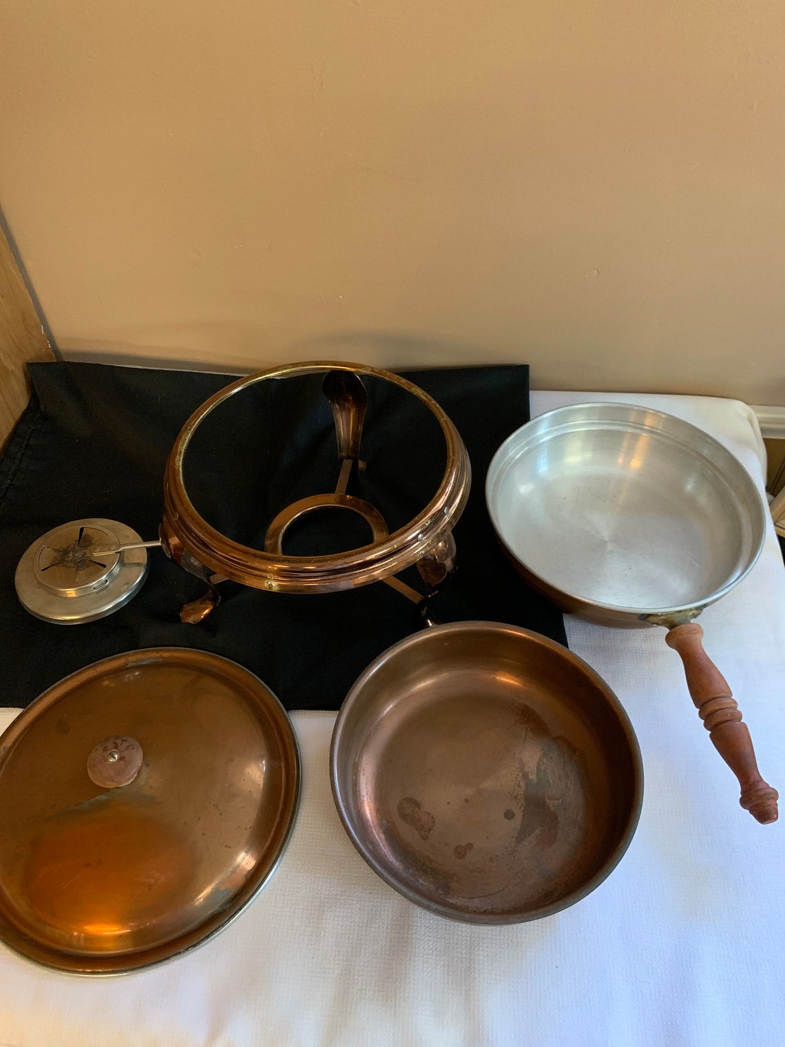 Vintage Copper Chafing Dish Buffet Serving Pan Buffet Double | Etsy