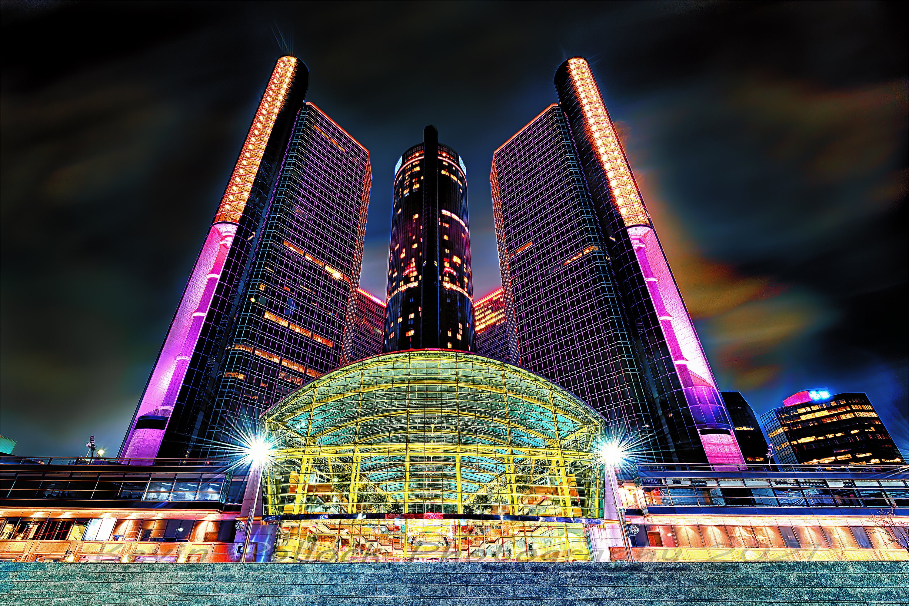 Renaissance Center at Night - Etsy
