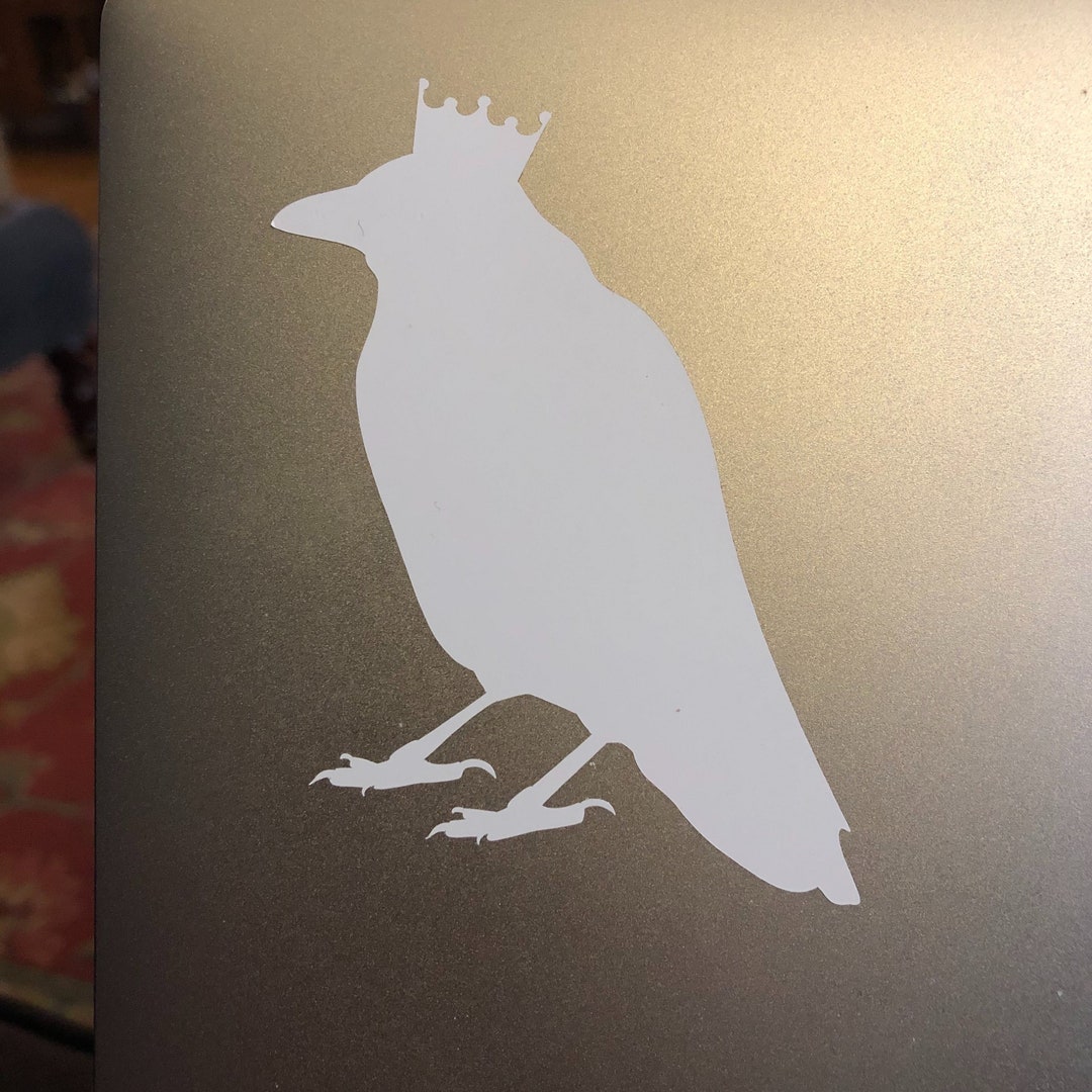 Crowned Crow Vinyl Sticker for Laptop or Car - Etsy