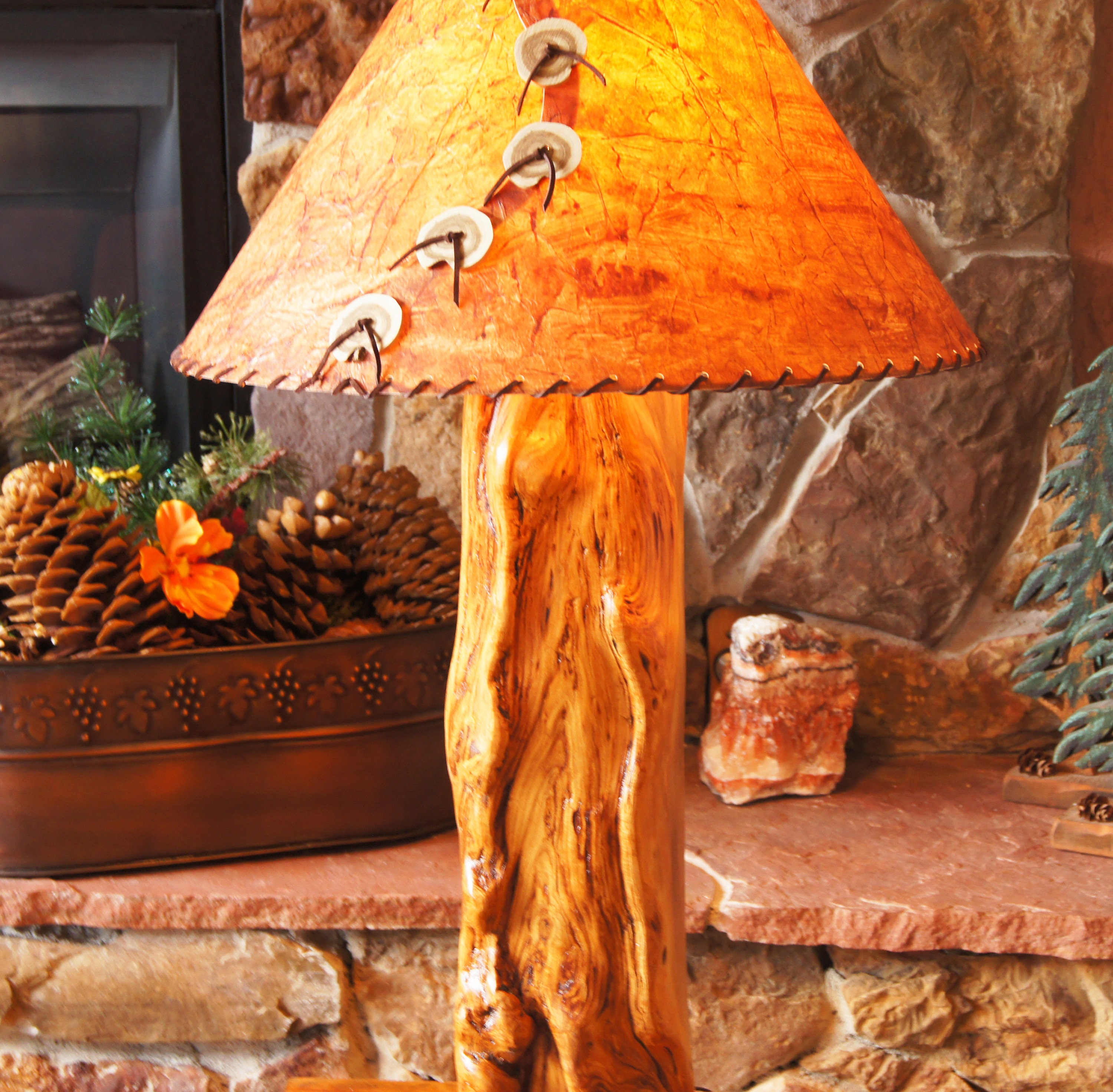 Distressed Log Lamp/rustic Wood Table Lamp/aspen Lampliving - Etsy