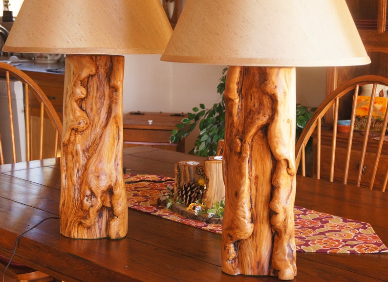 Distressed Log Lamp/rustic Wood Table Lamp/aspen Lampliving - Etsy