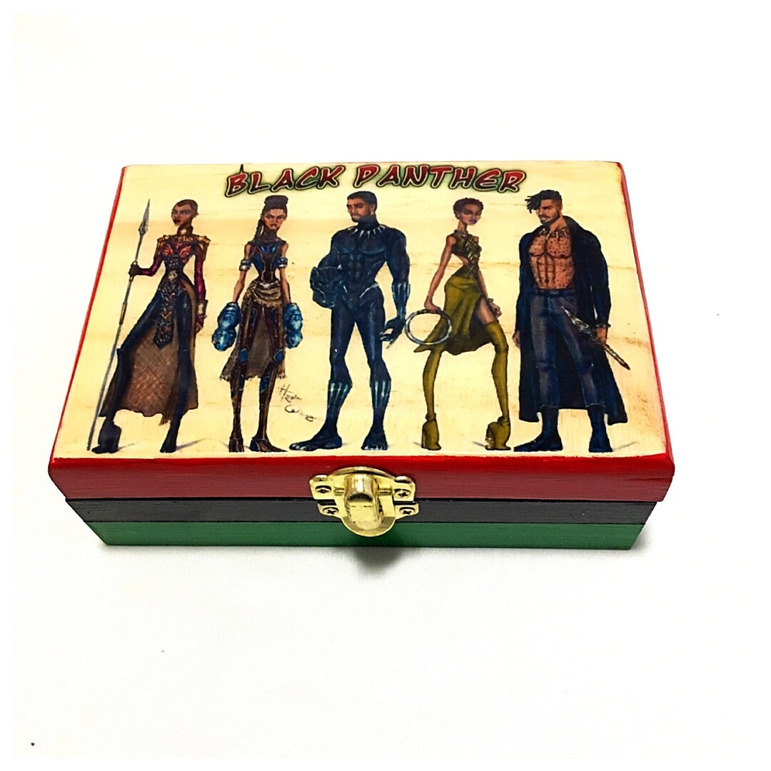 Black Panther-inspired Box, Keepsake Box, Wood Box, Superhero, Trendy ...
