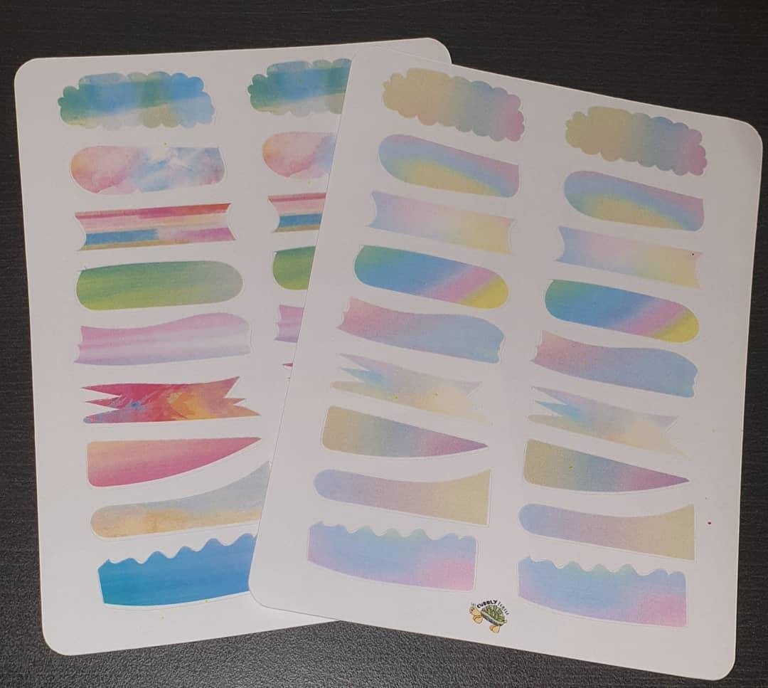 Pastel or Bright Planner Header Stickers - Etsy
